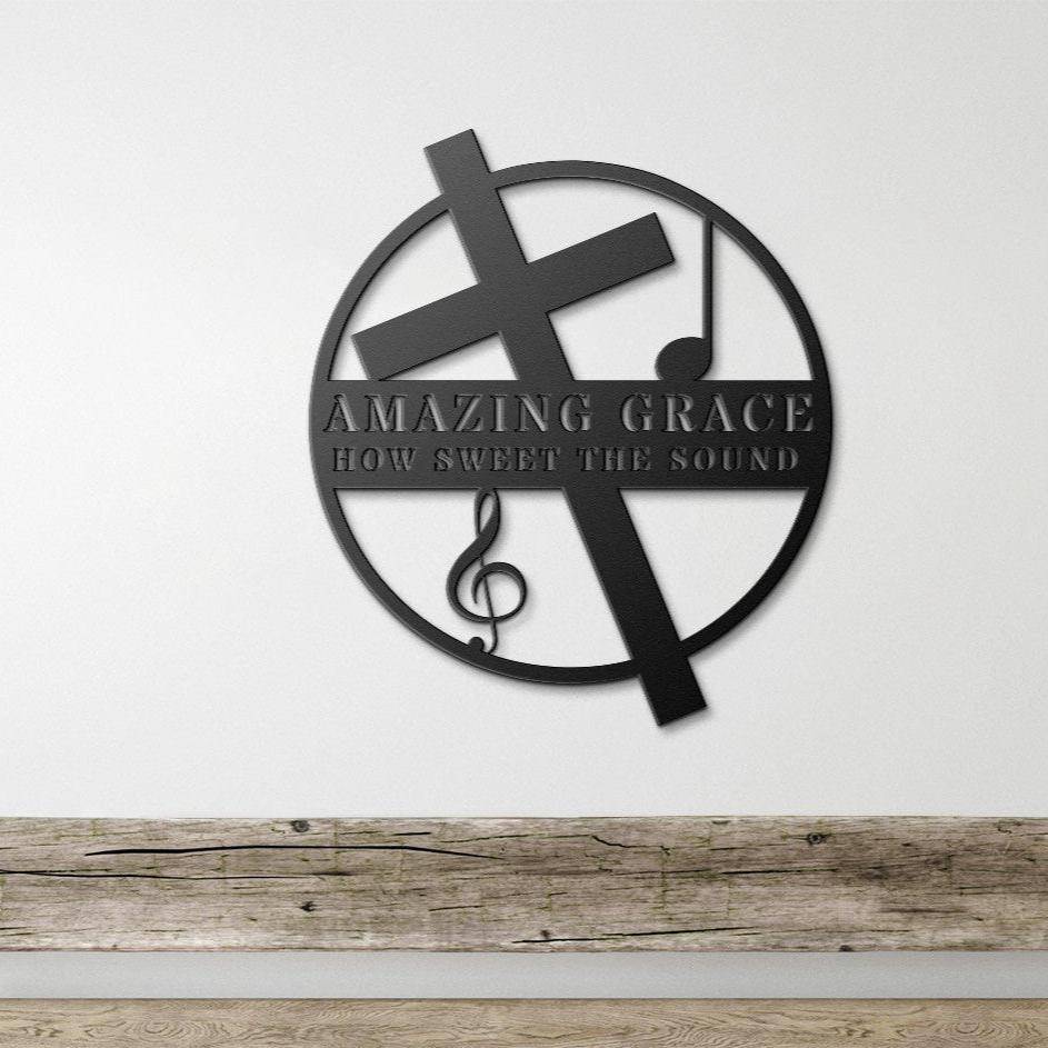 Amazing Grace Steel Sign | Christian Wall Decor – Kith and Kin Forever